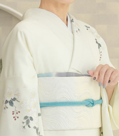 洗える訪問着+袋帯セット(野バラ:流水)(M・L) 洗える訪問 洗える訪問着+袋帯セット(野バラ:流水)(M・L) 洗える訪問